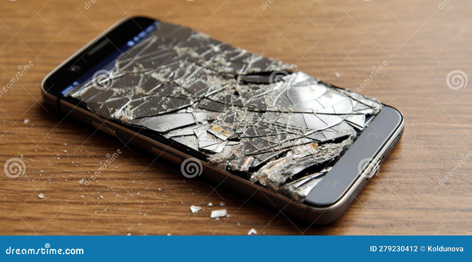 A Damaged Smartphone with Insurance Paperwork Underneath, Concept of ...