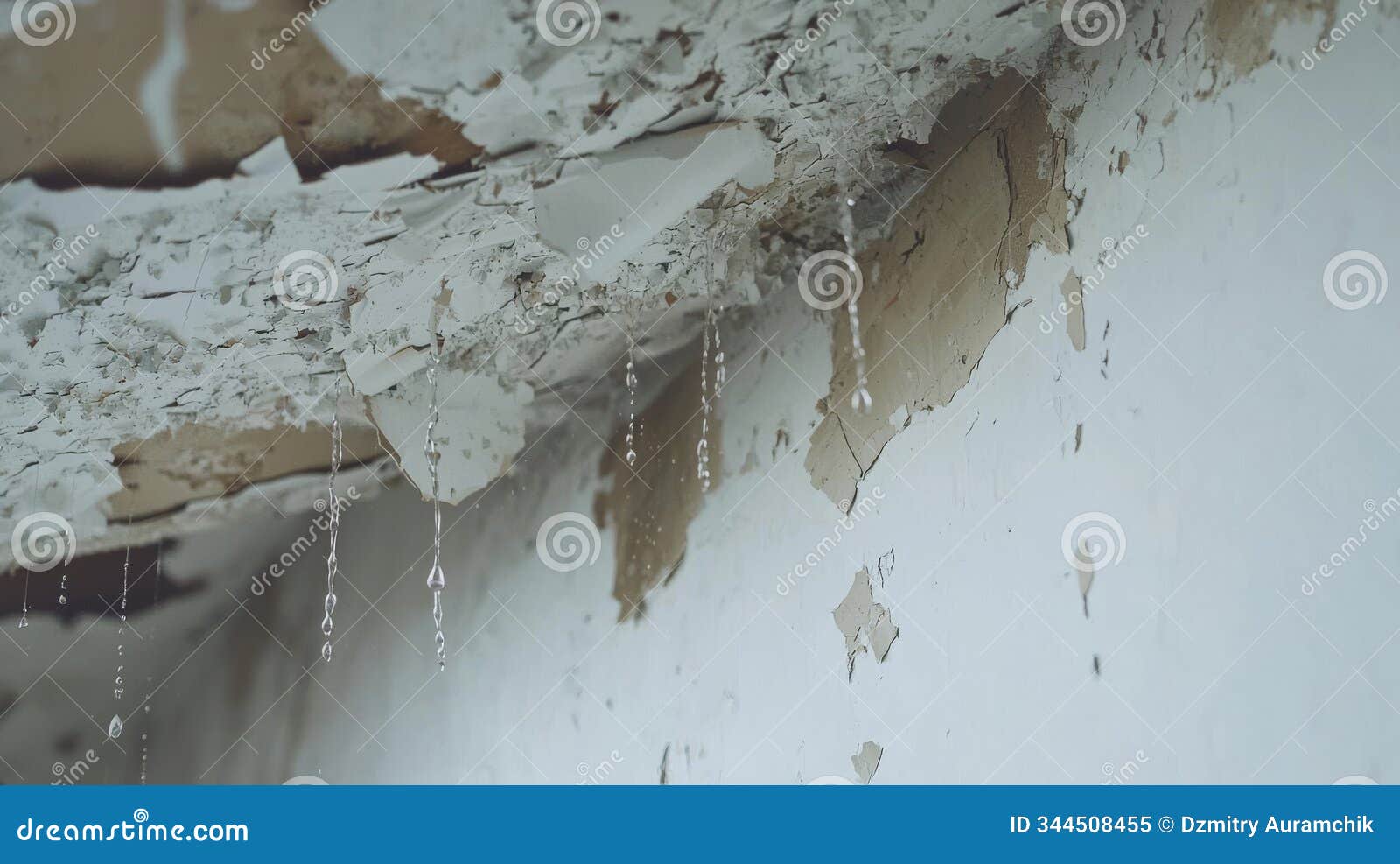 Damaged and Stained White Ceiling Showing the Need for Restoration ...