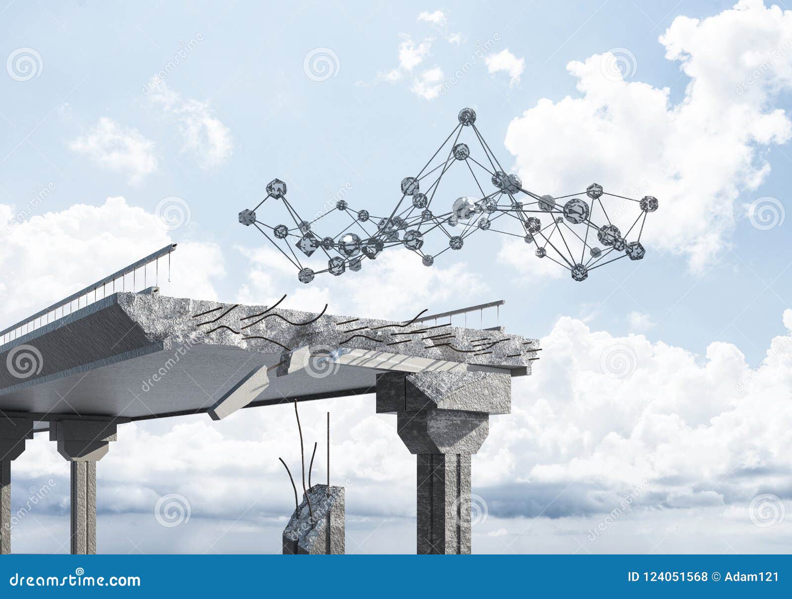 Damaged Stone Bridge As Idea for Problem and Social Connection C Stock ...