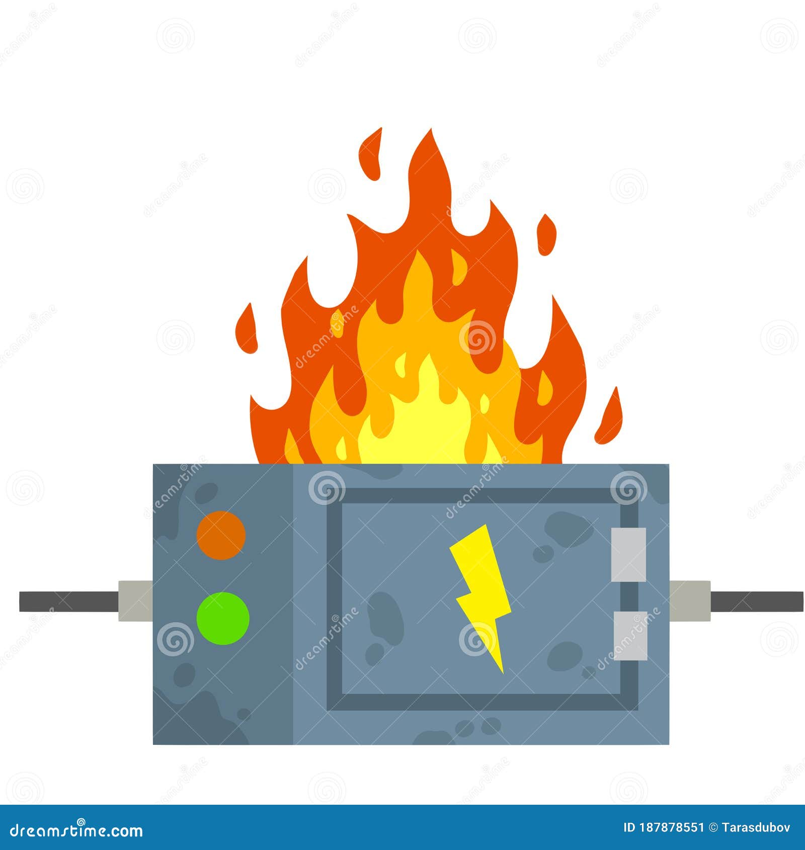 Damaged Switchboard. Cartoon Flat Illustration | CartoonDealer.com ...