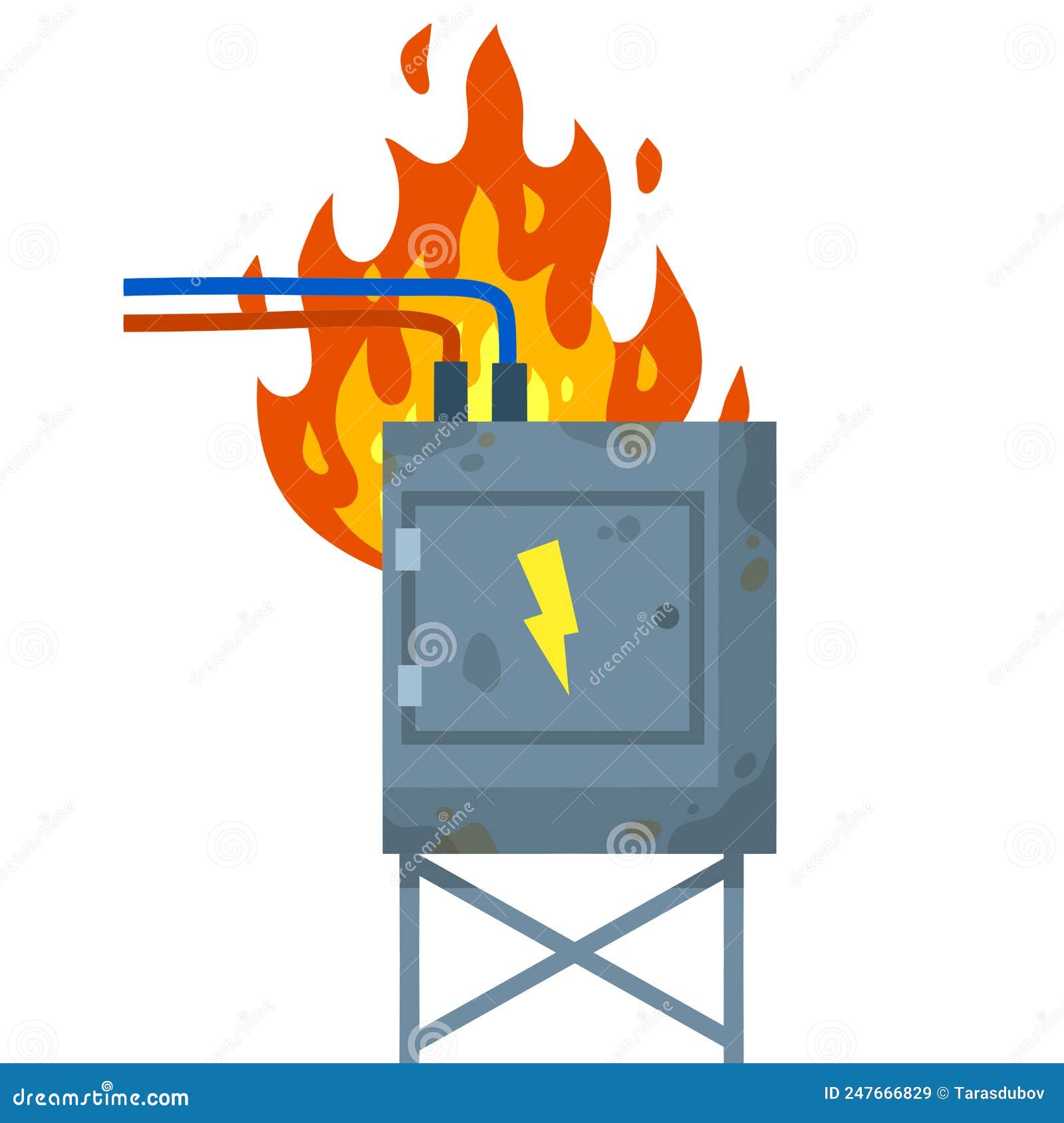 Damaged Switchboard. Cartoon Flat Illustration | CartoonDealer.com ...