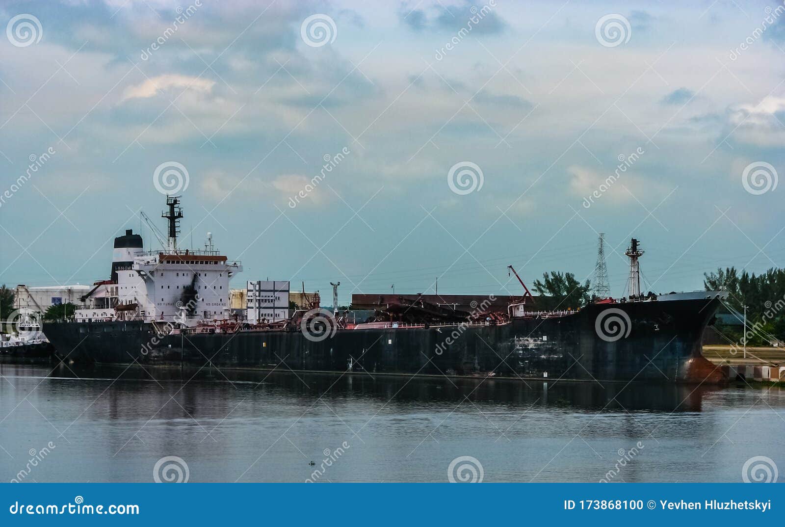 Damaged Tanker after Ignition of Cargo Stock Photo - Image of ...