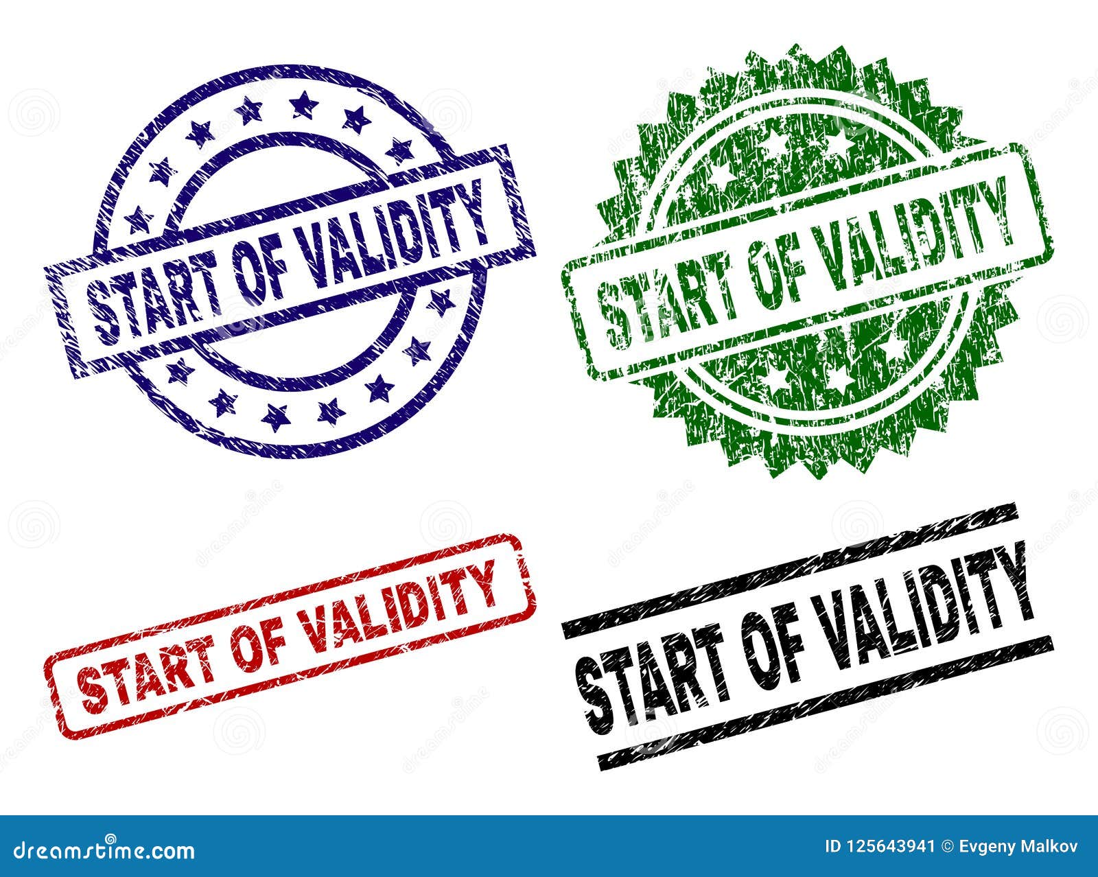 Damaged Textured START of VALIDITY Stamp Seals Stock Vector ...