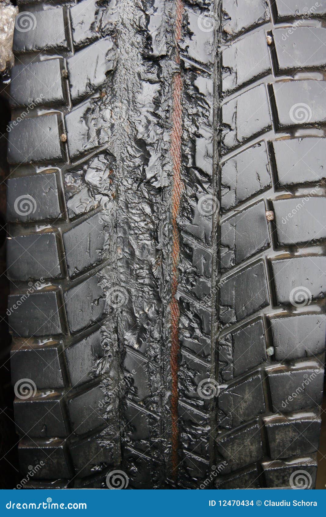 Damaged tire stock photo. Image of pattern, melted, used - 12470434