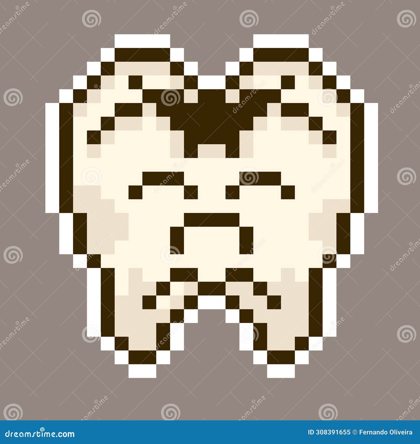 Damaged Tooth,sticker, Pixel Art,Caries,Hygiene, Vectorized Pixel Art ...