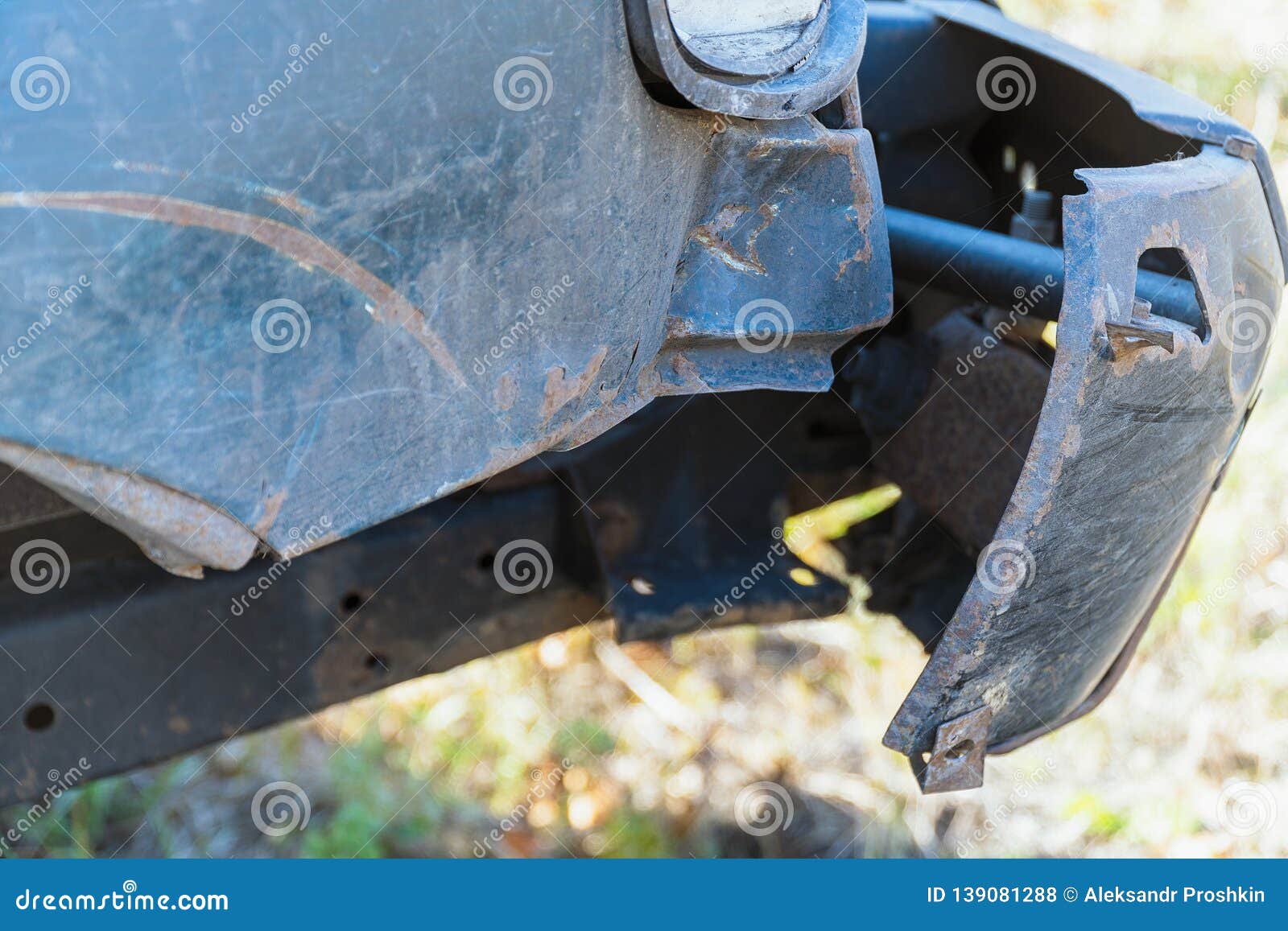 Damaged Front Bumper on Car Stock Photo - Image of carry, crash: 139081288