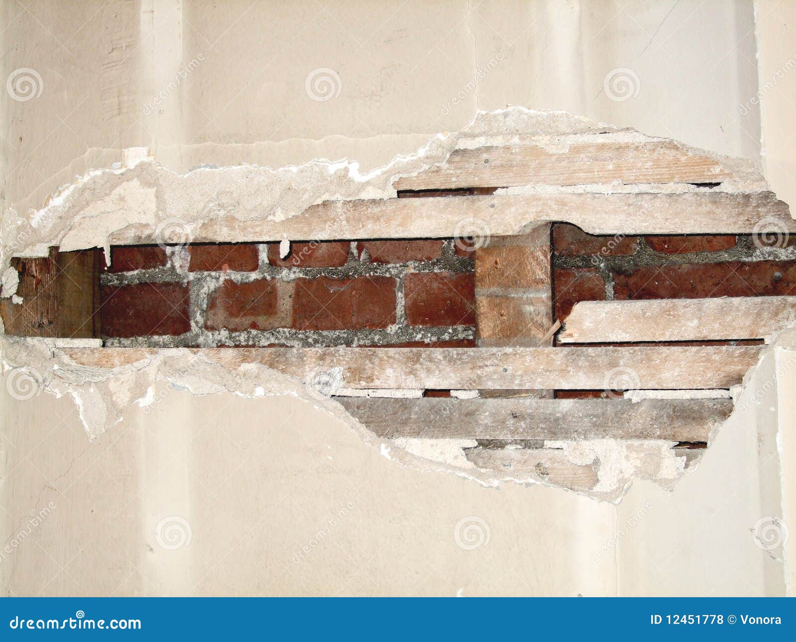 Damaged wall stock photo. Image of planks, beam, construction - 12451778