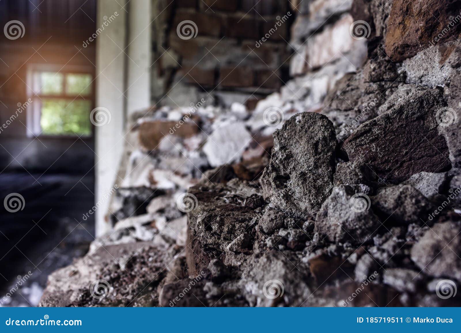 Damaged Wall in Abandoned Building. Stock Image - Image of buildings ...