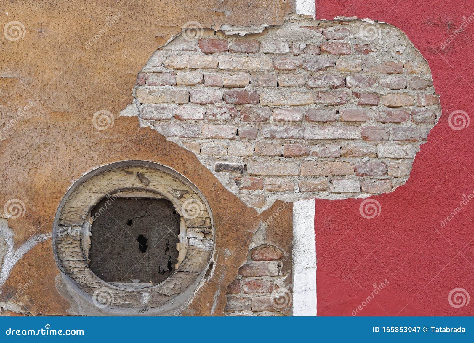 Damaged wall hole stock image. Image of problem, architecture - 165853947