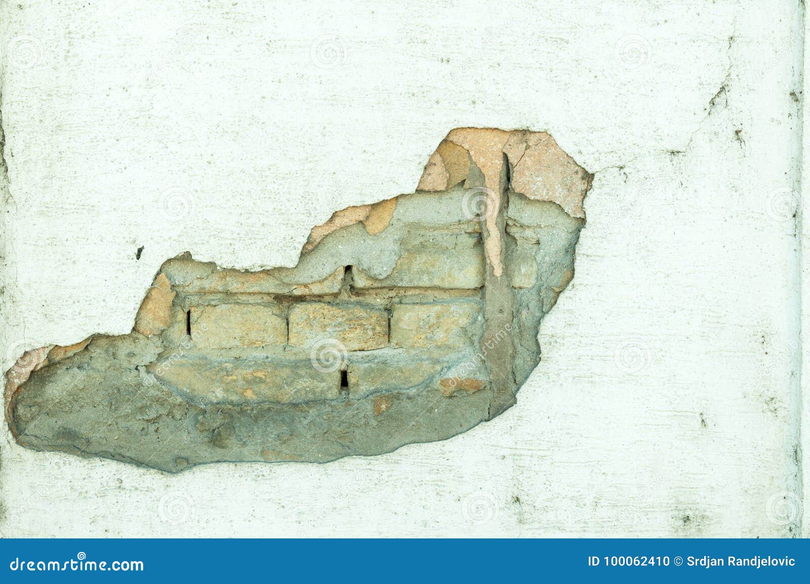 A Hole In A Plaster Statue. Gypsum Material Painted White. Royalty-Free ...