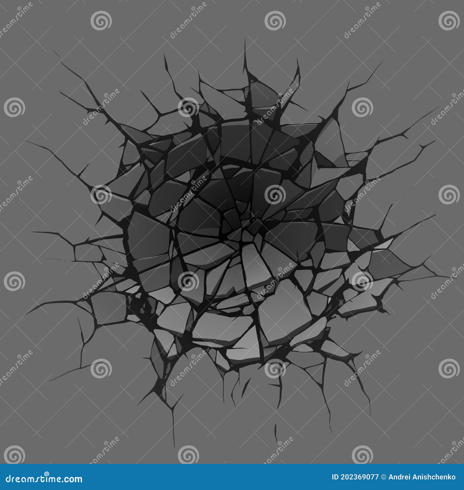 Damaged Wall Surface after Hit Stock Vector - Illustration of cement ...