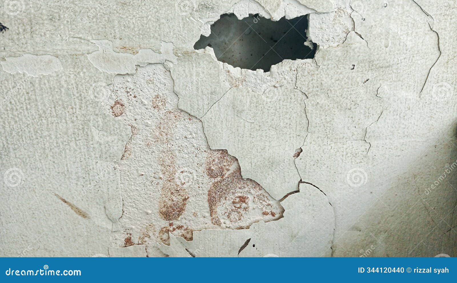 Damaged Wall Surface, Peeling Paint and Holes Stock Photo - Image of ...