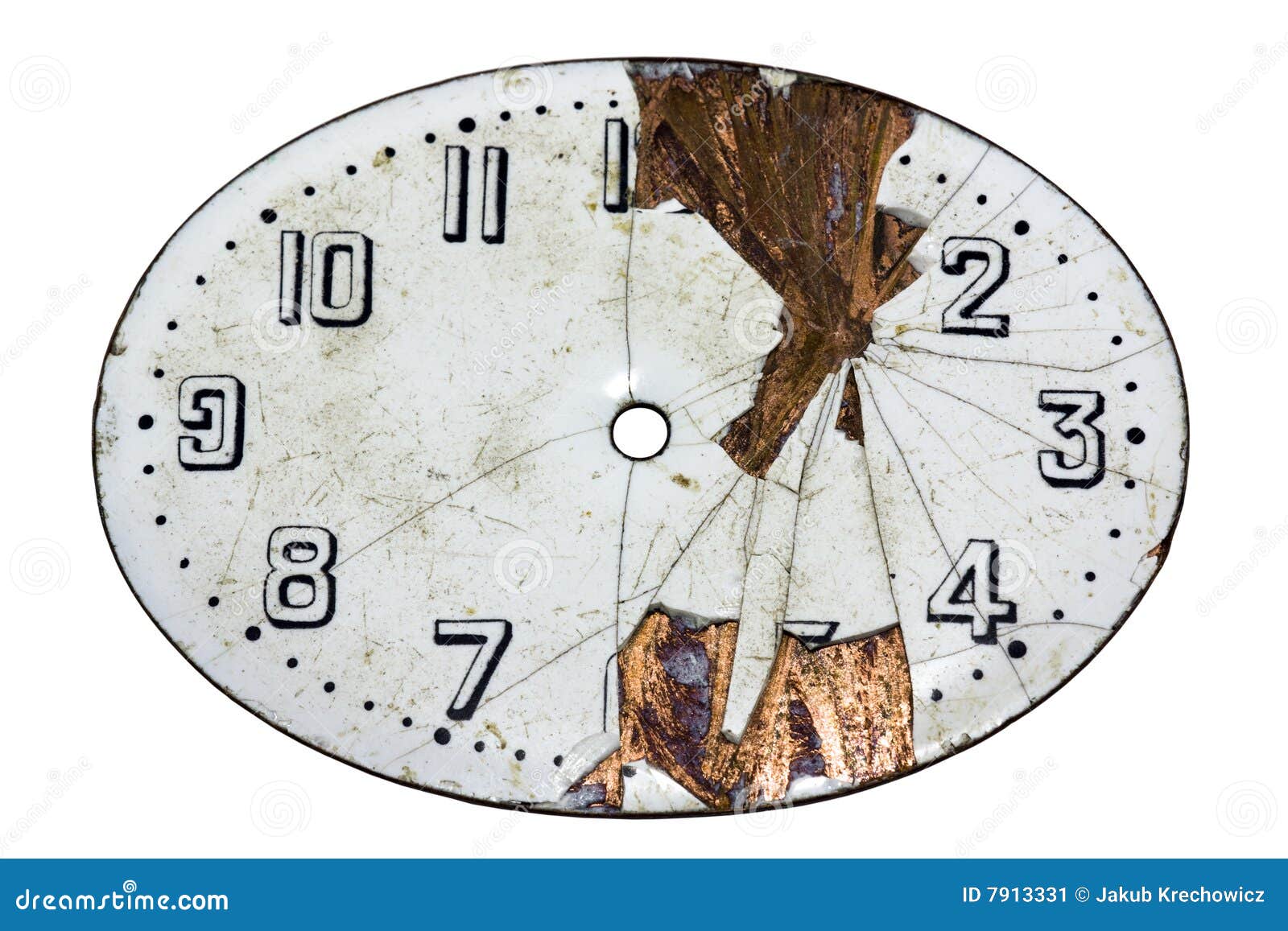 Damaged watch face stock image. Image of close, numbers - 7913331