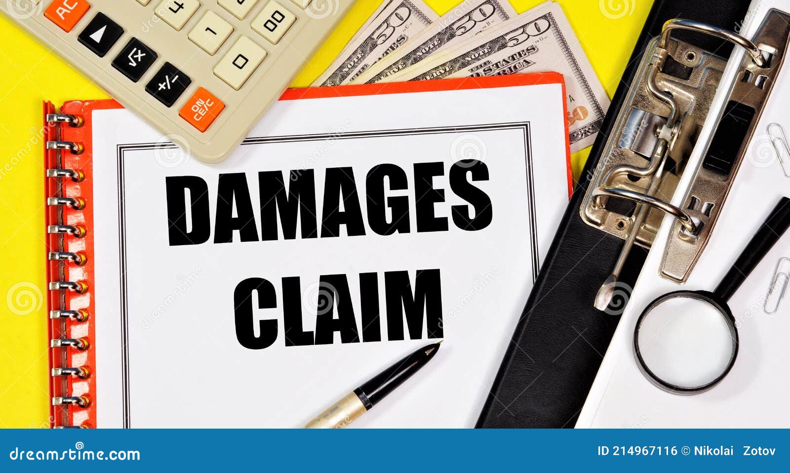 Damages Claim. Text Label in the Working Document Stock Photo - Image ...