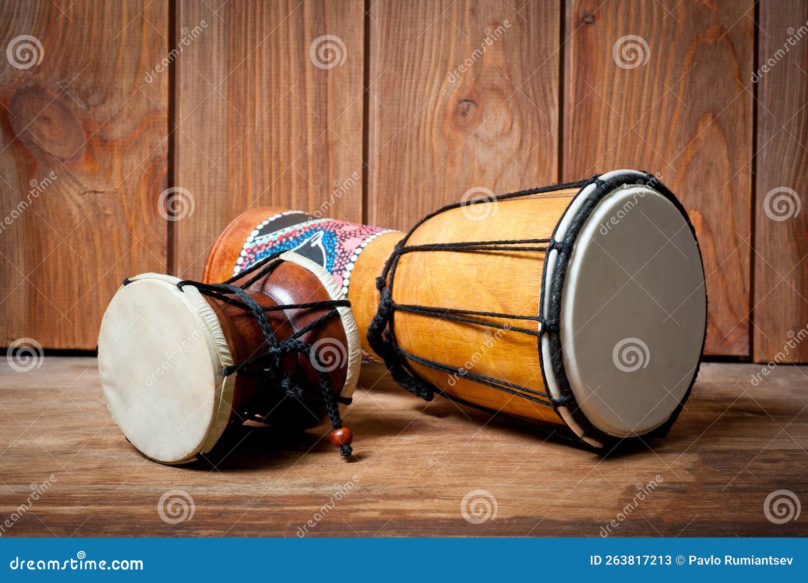 Damaru and Djembe Drums, Percussion and Musical Instruments Stock Image ...