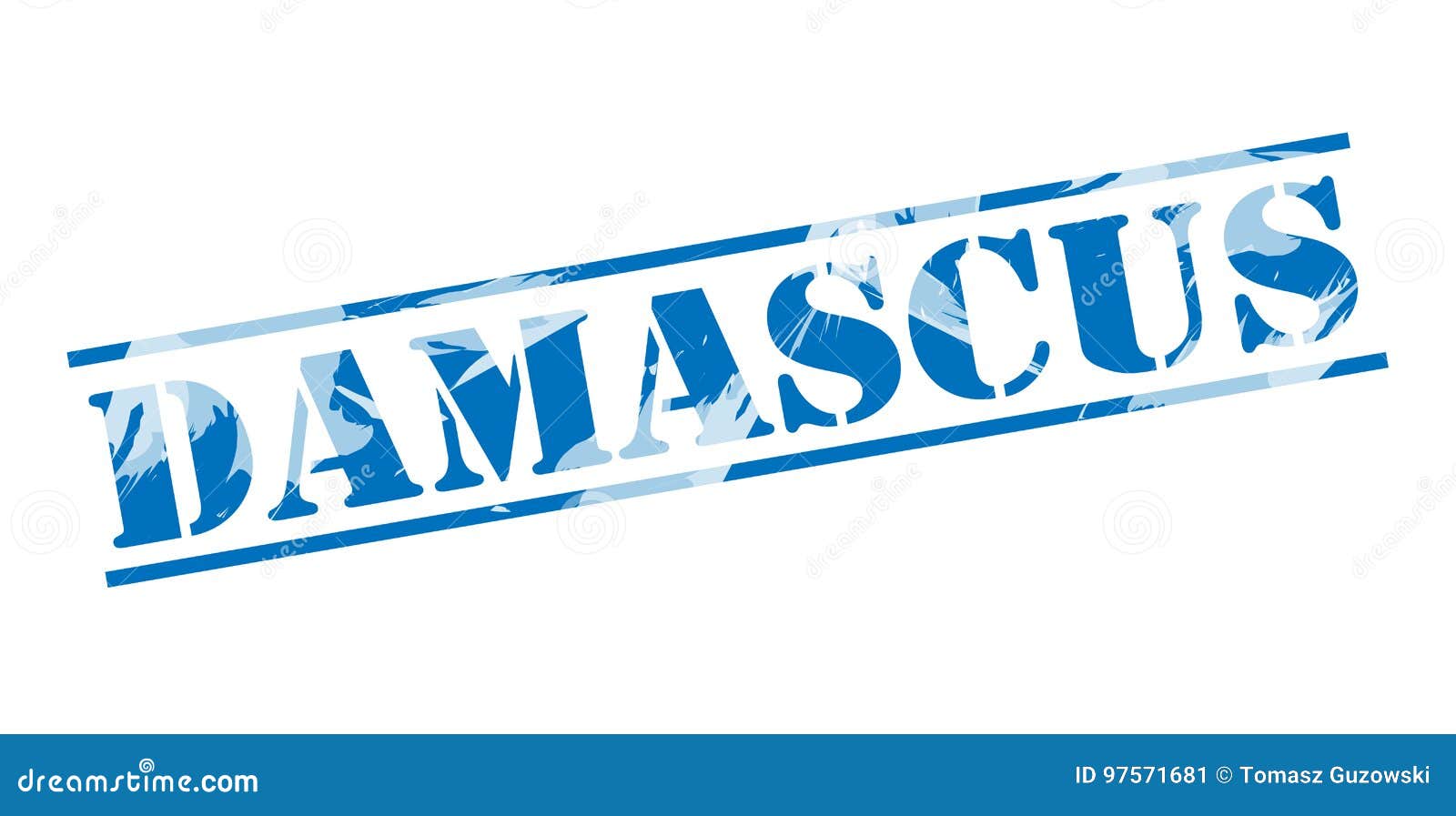 Damascus blue stamp stock illustration. Illustration of grunge - 97571681