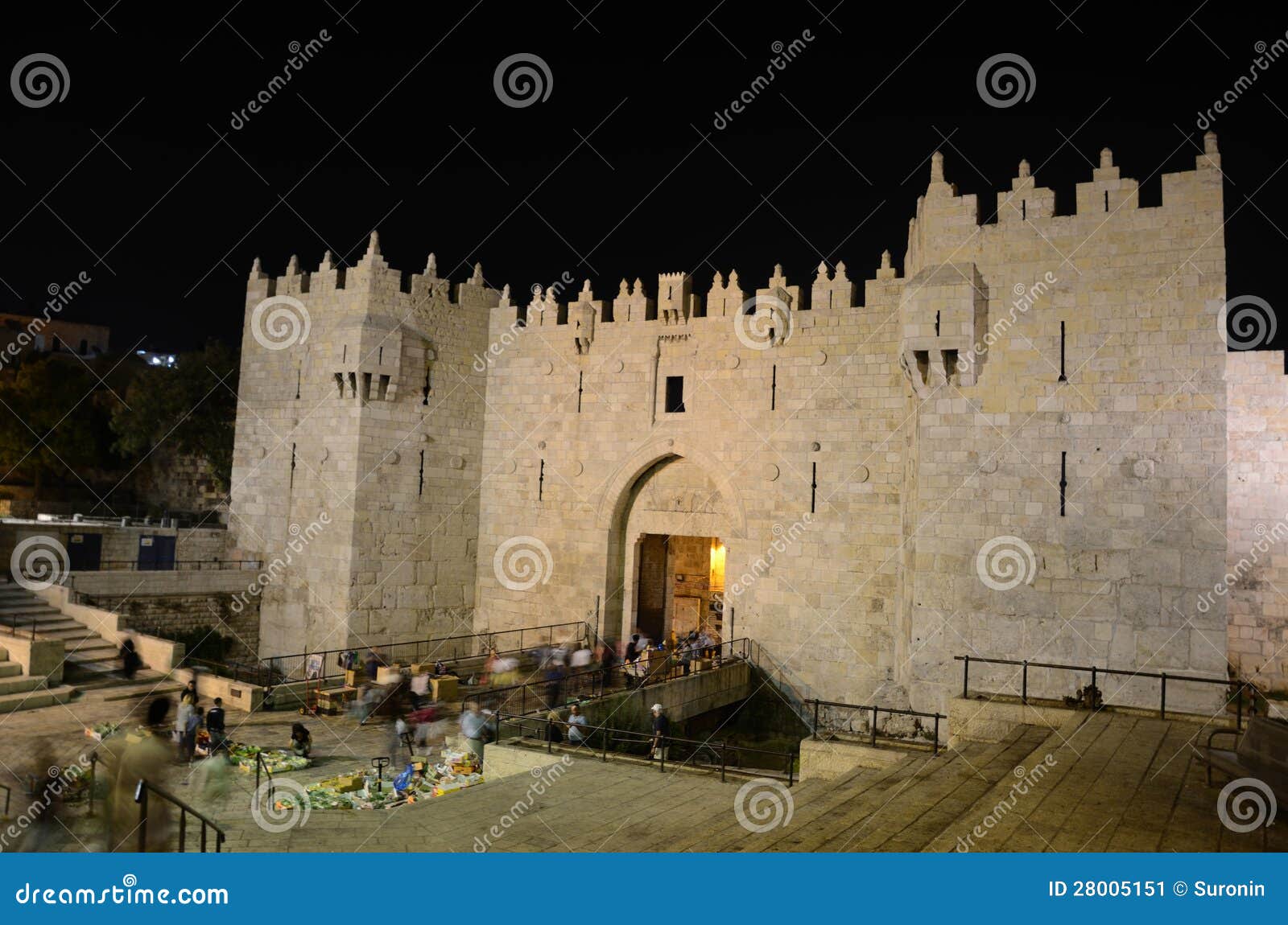 Damascus Gate stock image. Image of night, israel, jerusalem - 28005151