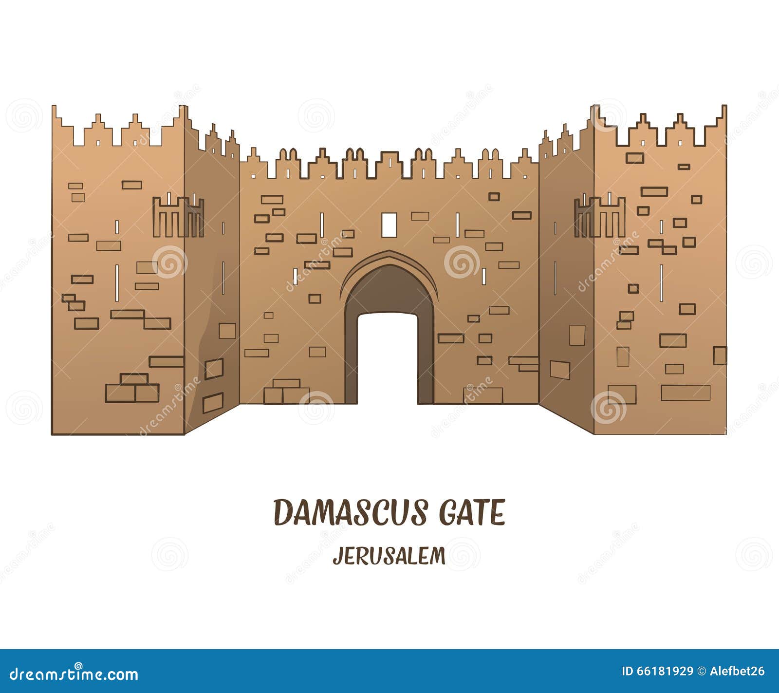 Damascus Gate In Jerusalem. Vector Stock Illustration - Image: 66181929