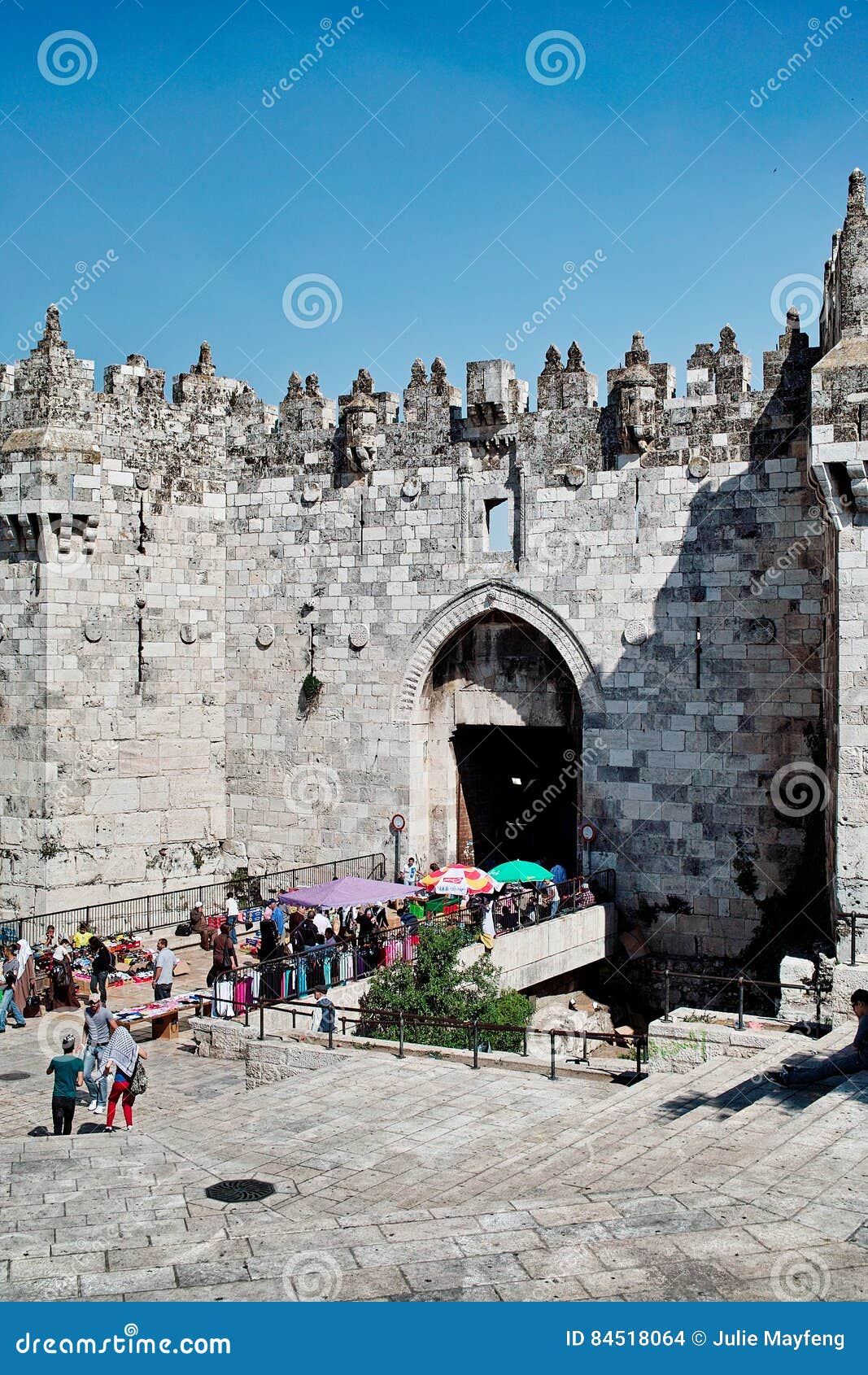 Damascus Gate editorial stock image. Image of fortification - 84518064