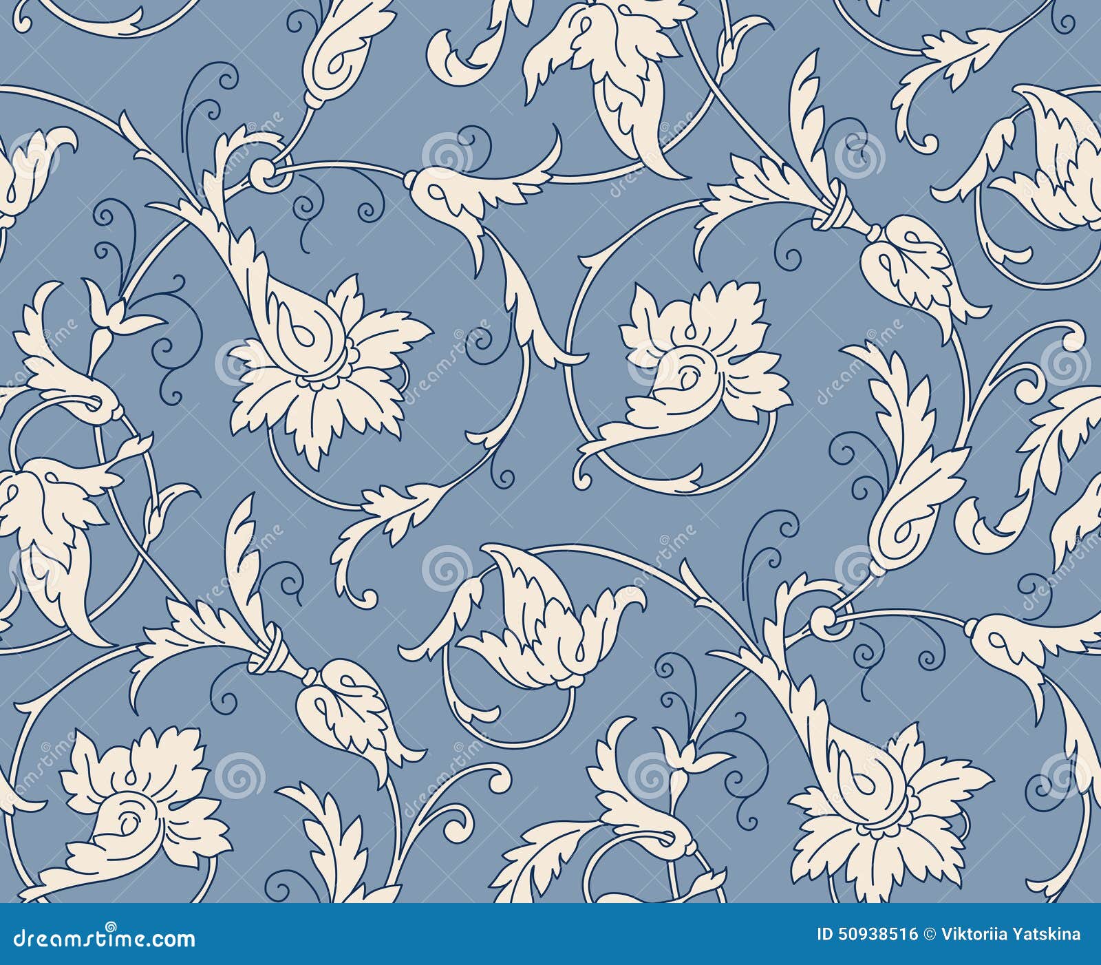 Damascus Pattern. Seamless Vintage Background Stock Vector ...