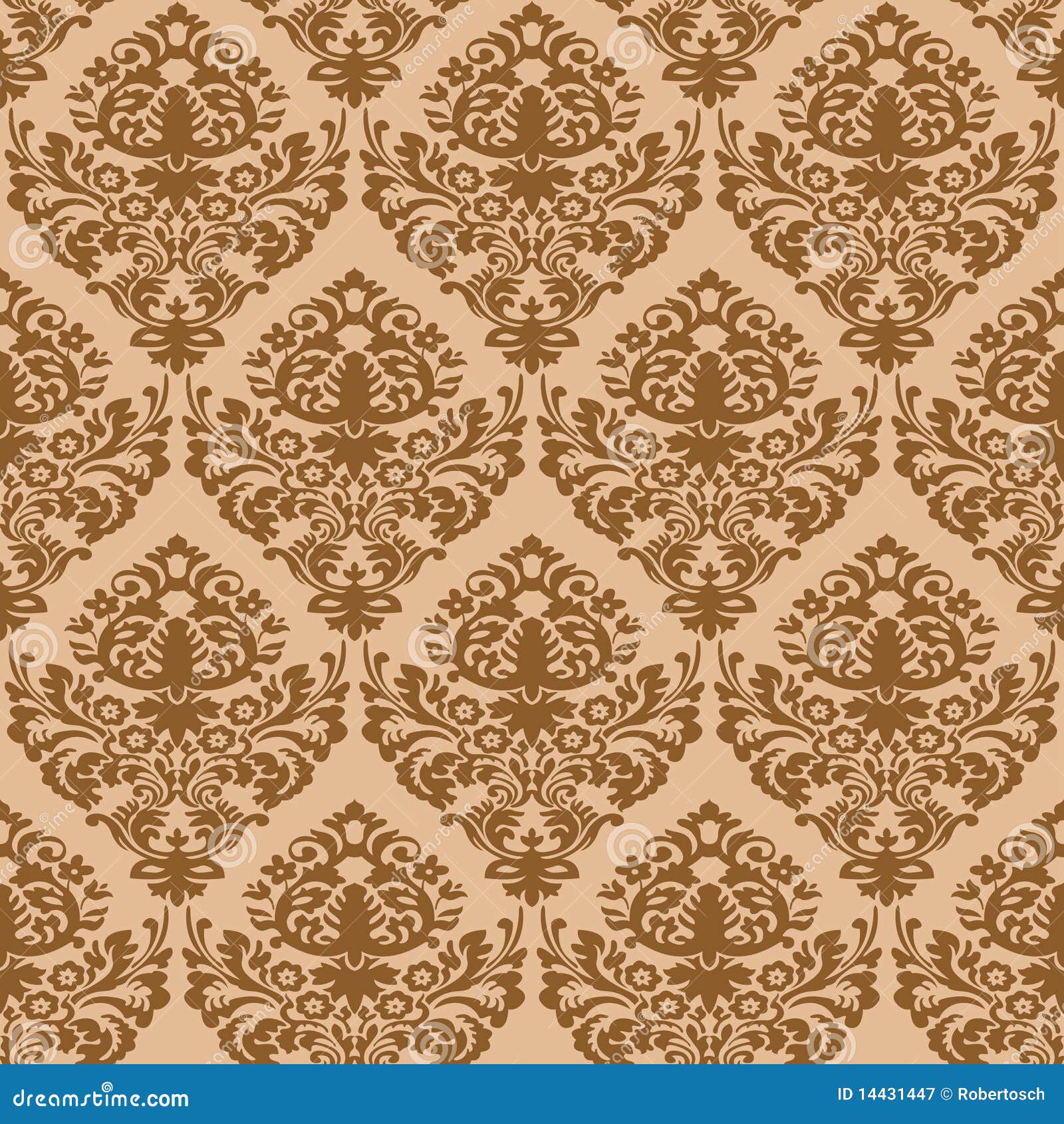 Damask Brown Seamless Texture Stock Vector - Illustration of retro ...