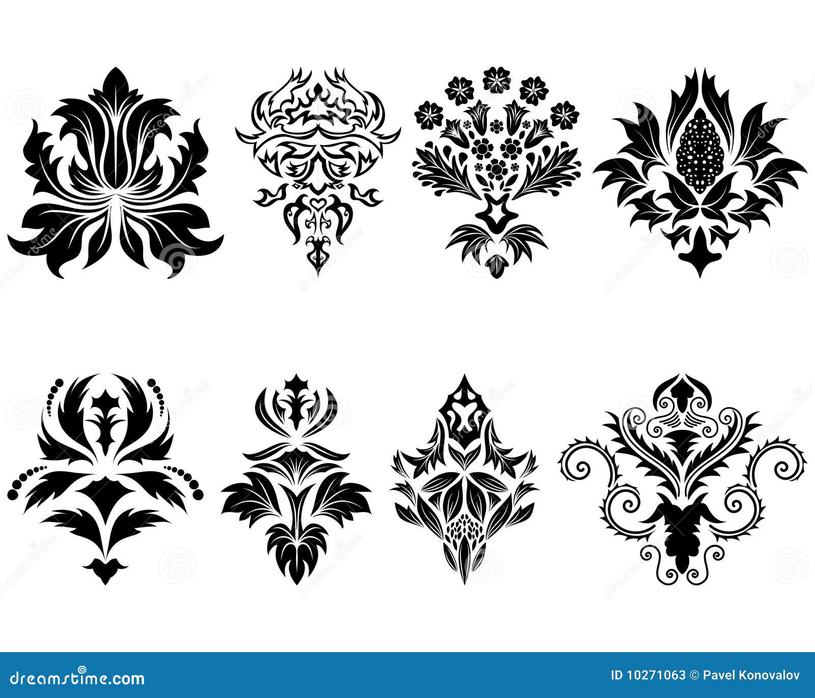 Damask emblem set stock vector. Illustration of element - 10271063