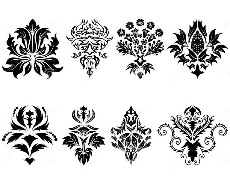 Damask emblem set stock vector. Illustration of element - 10271063