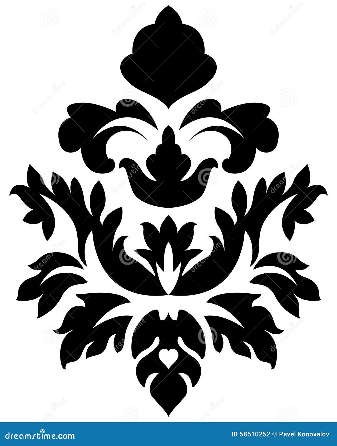 Damask Emblem stock vector. Illustration of foliage, retro - 58510252
