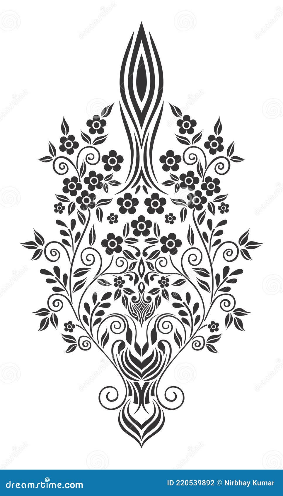 Damask Floral Scroll Design Background Stock Vector - Illustration of ...