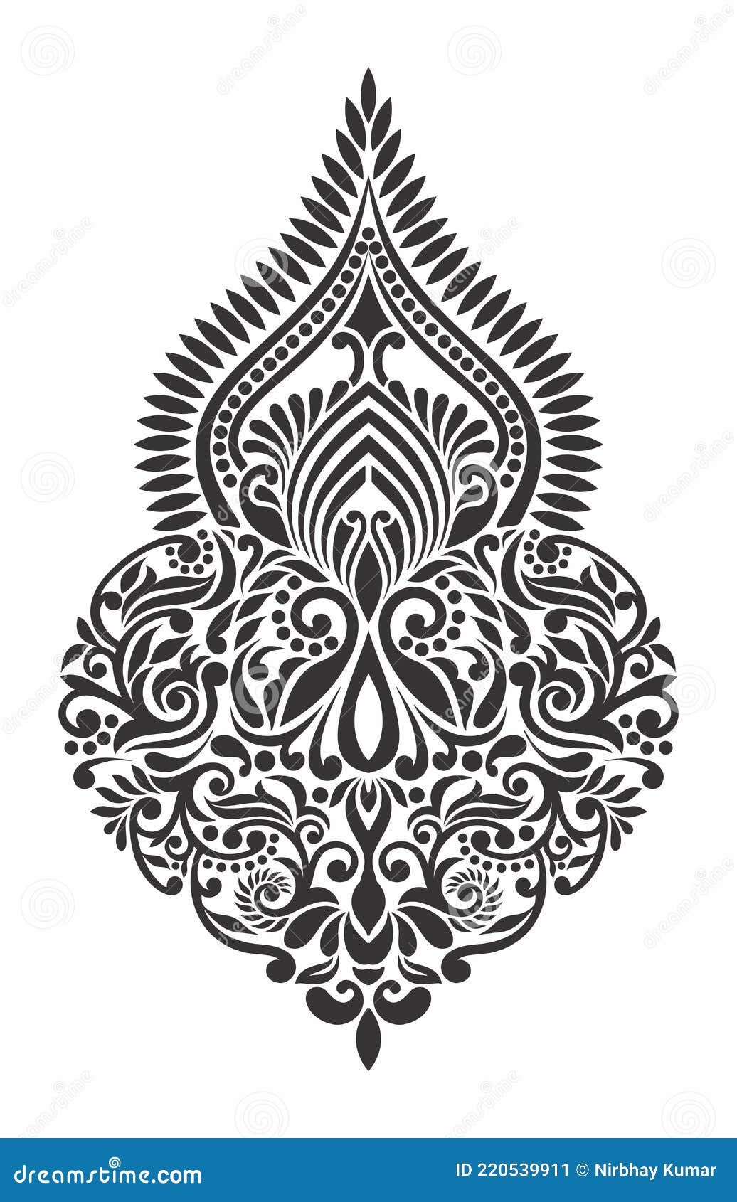 Damask Floral Scroll Design Background Stock Vector - Illustration of ...