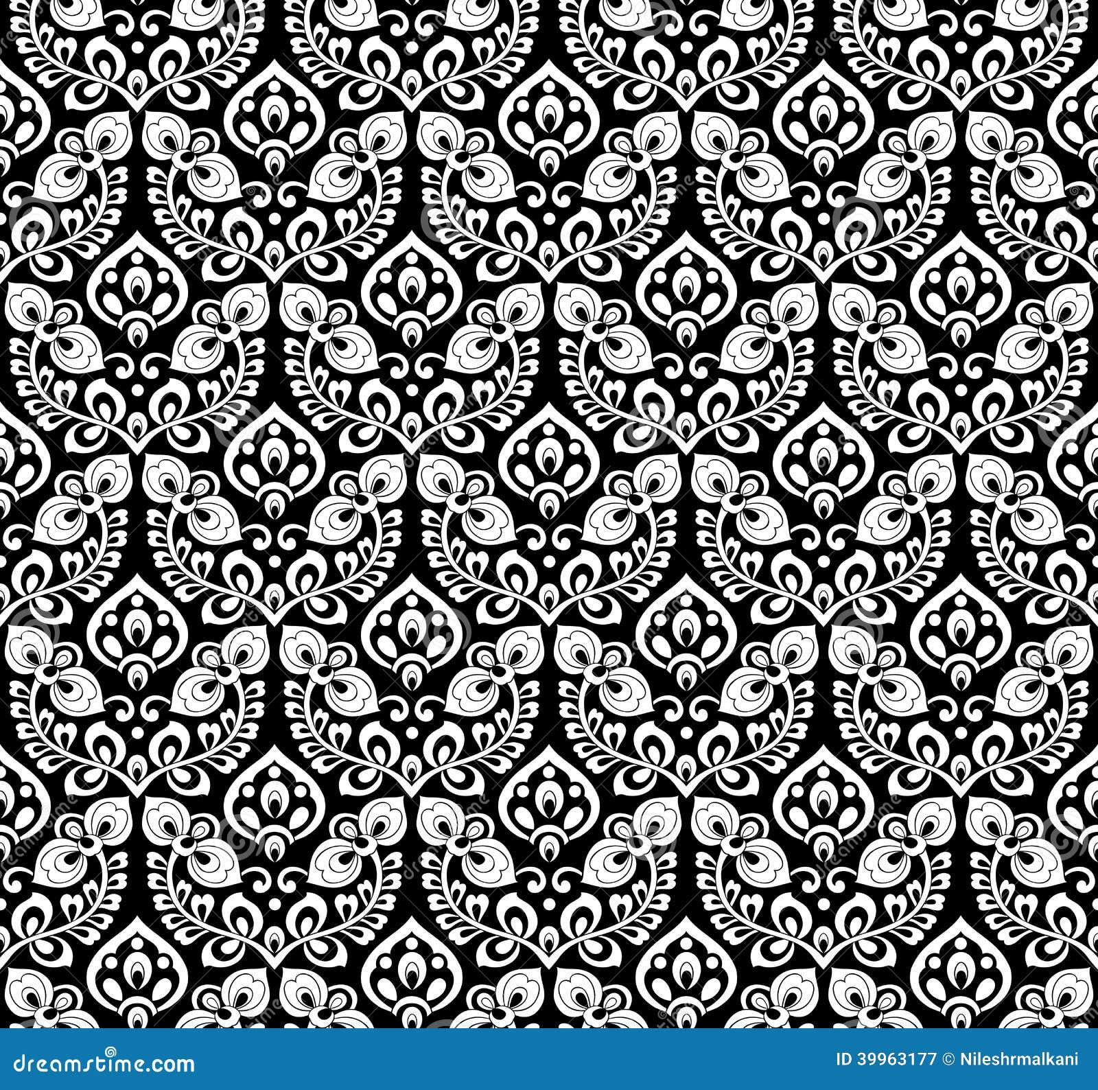 Damask Floral Vector Wallpaper Stock Vector - Illustration of silver ...