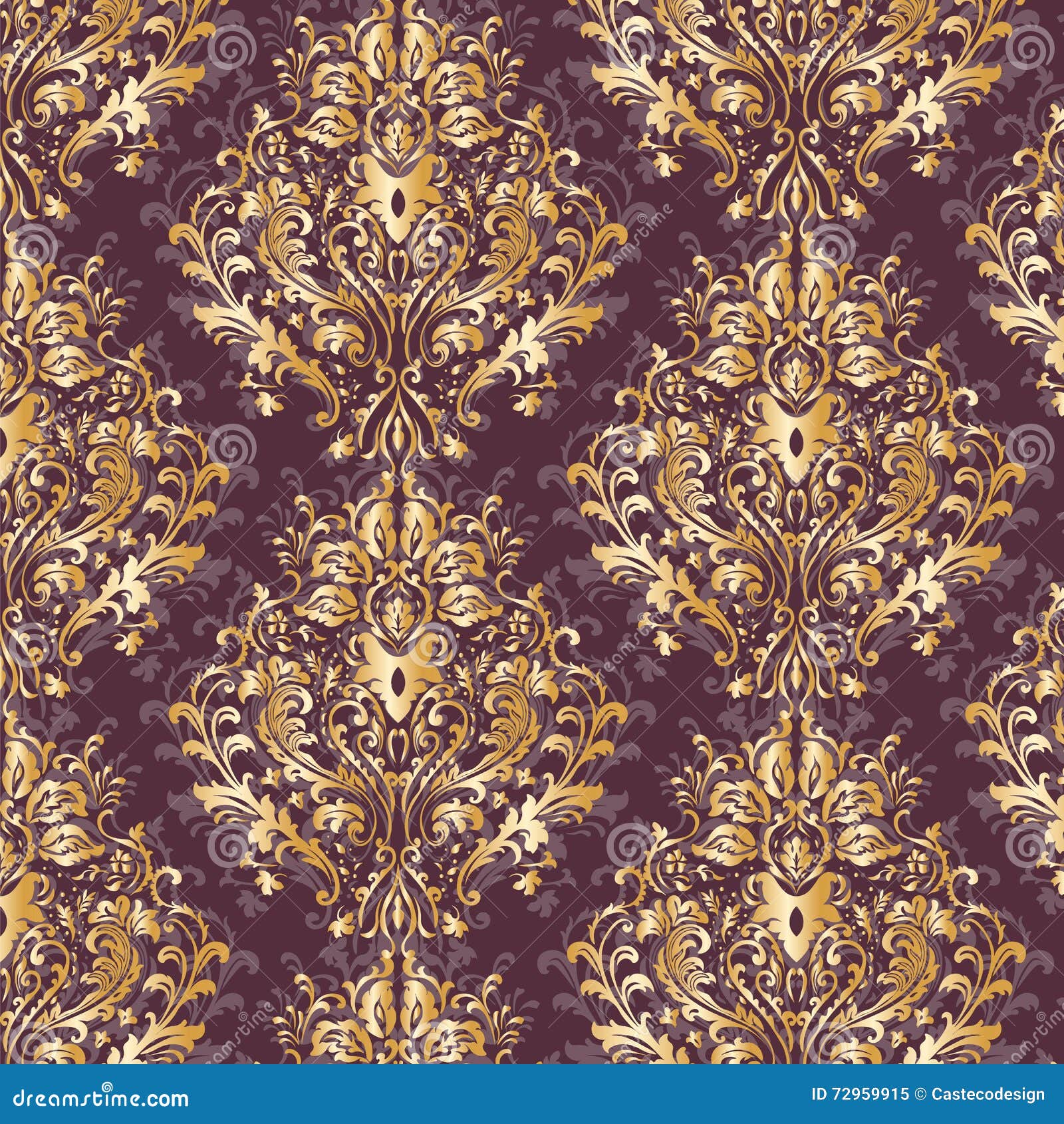 Damask Luxury Ornament Pattern Stock Vector - Illustration of nature ...