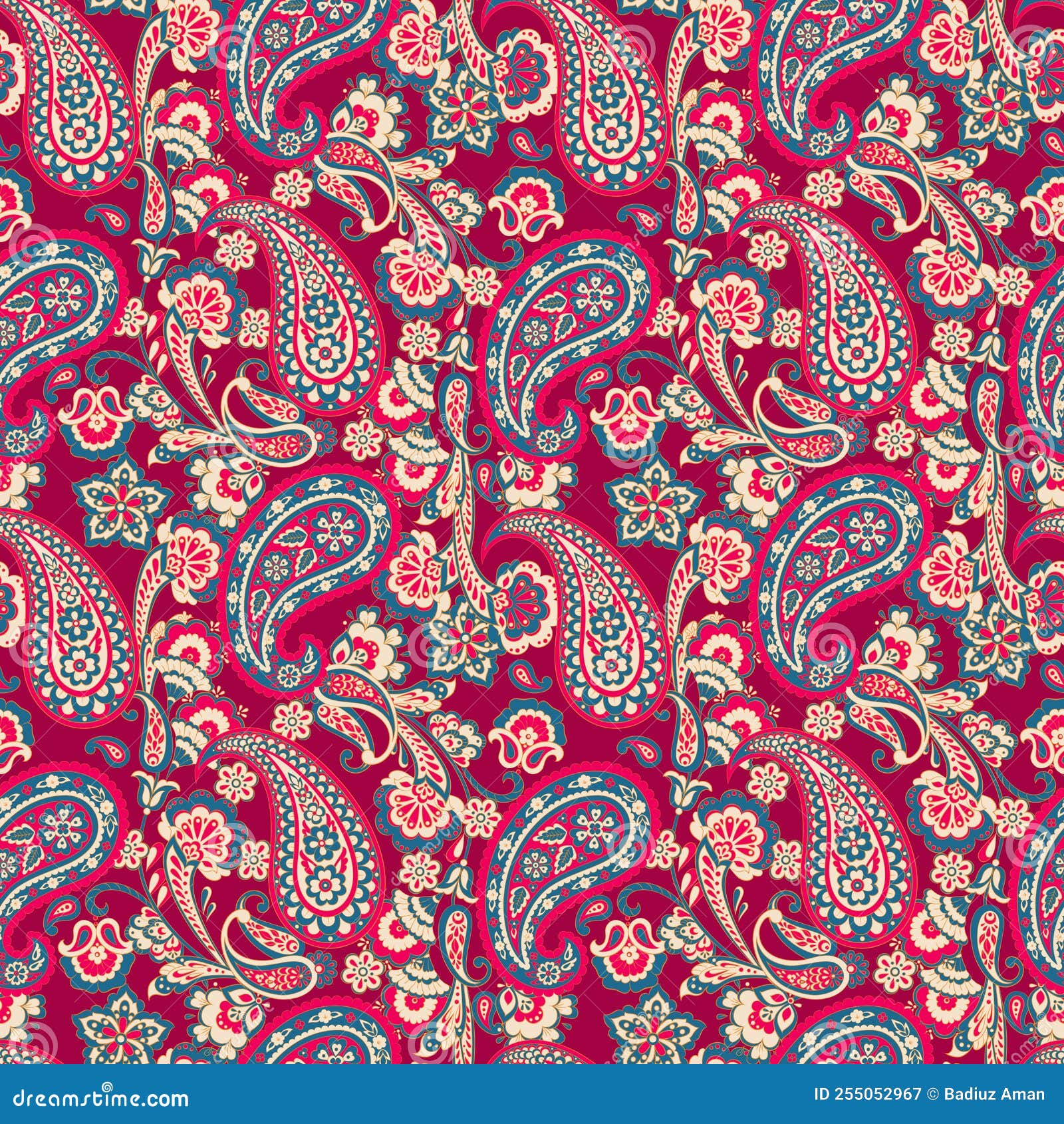 Paisley seamless pattern stock illustration. Illustration of antique ...