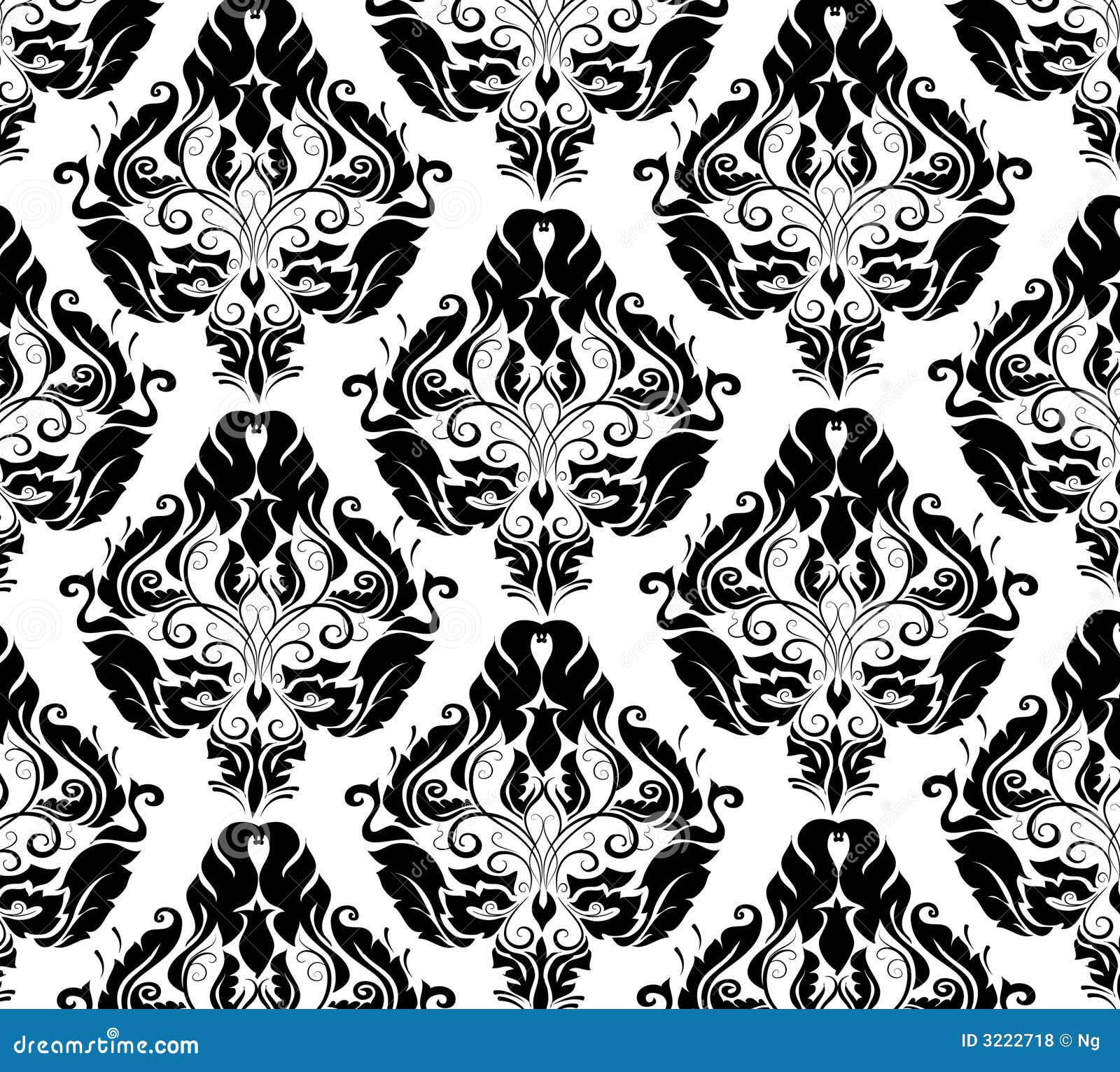 Damask pattern stock illustration. Illustration of pretty - 3222718