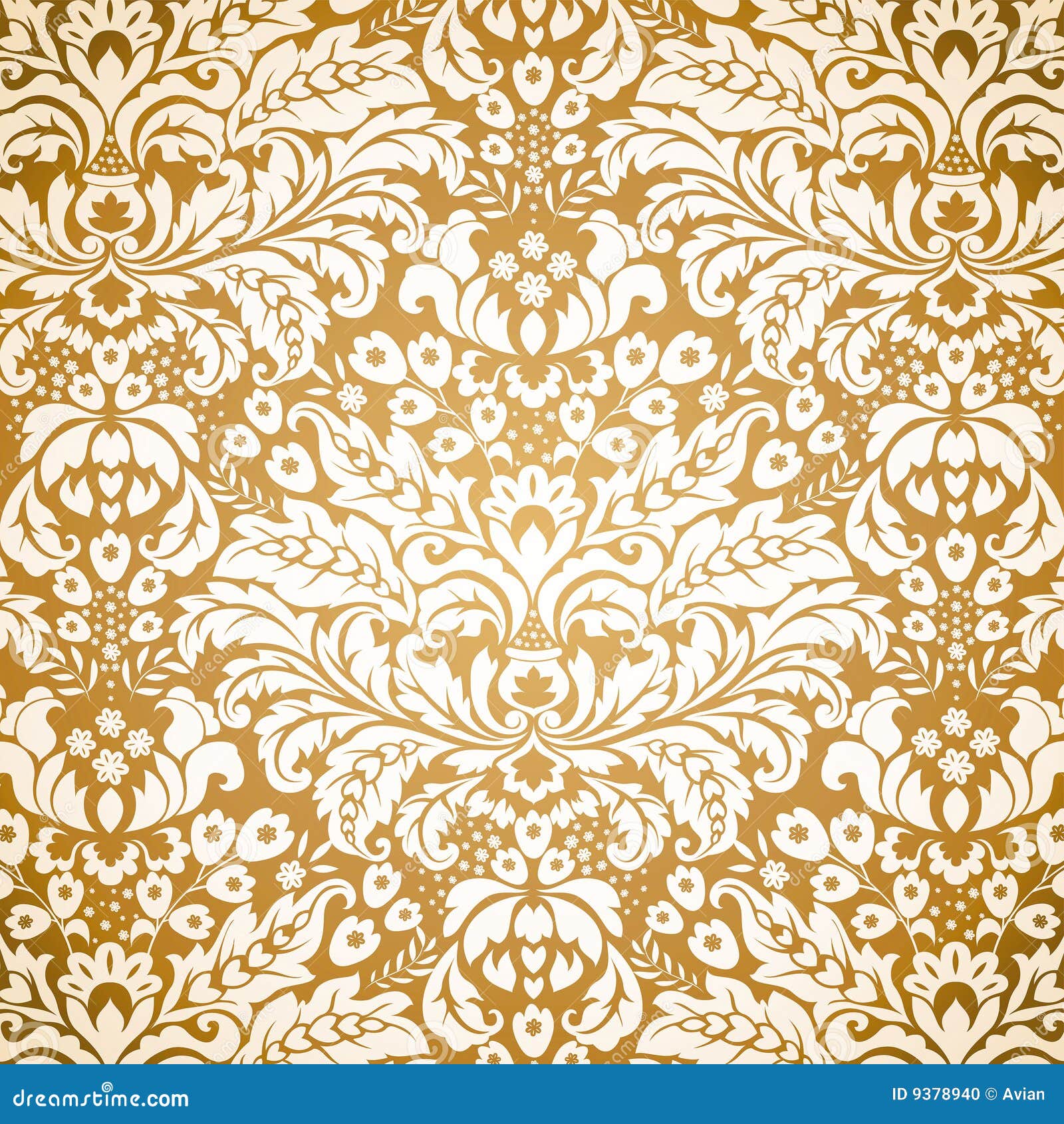 Damask pattern stock vector. Illustration of flourishes - 9378940