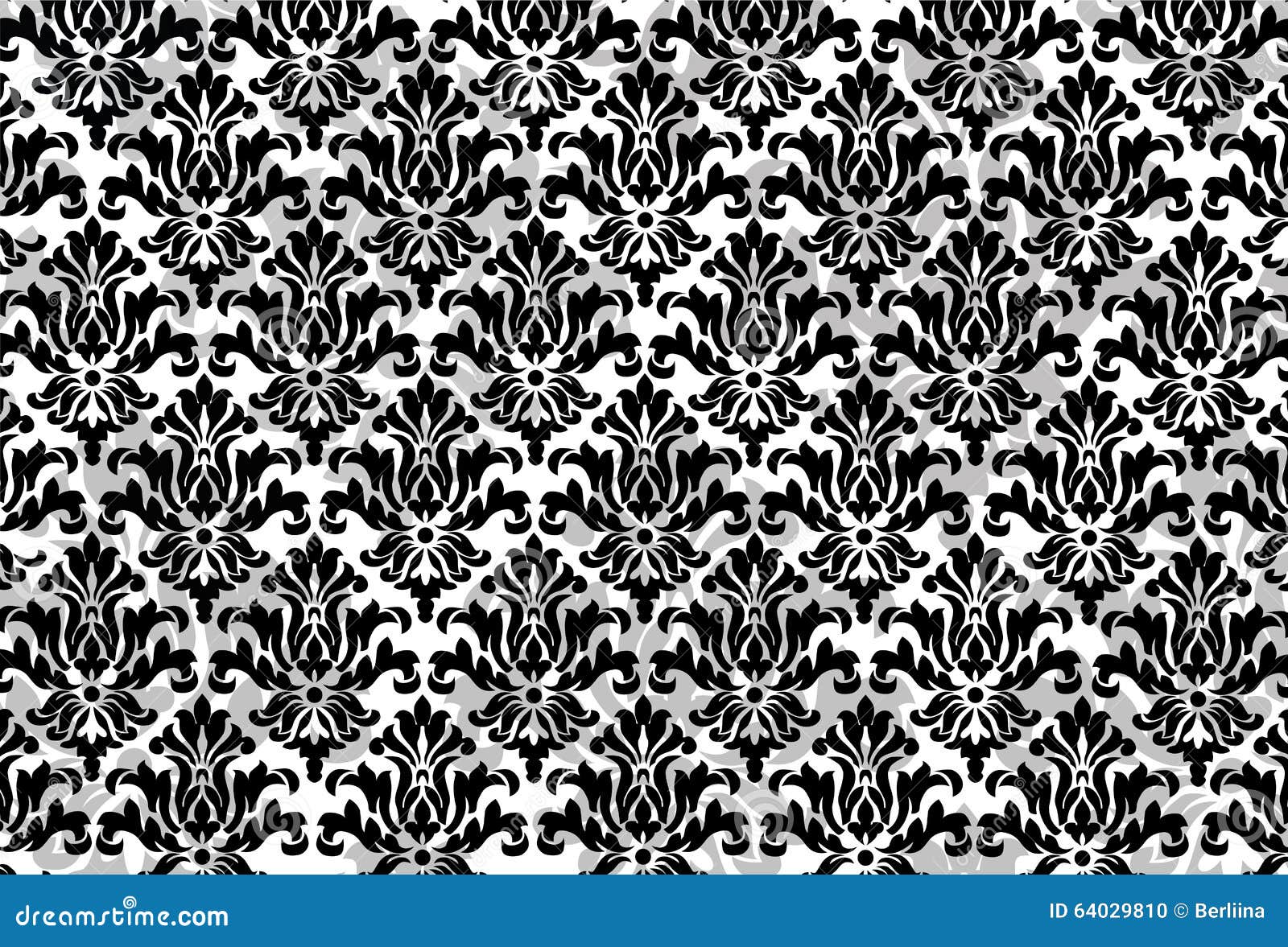 Damask pattern stock illustration. Illustration of retro - 64029810