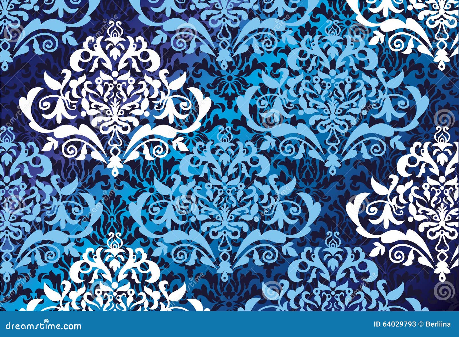 Damask pattern stock illustration. Illustration of pattern - 64029793