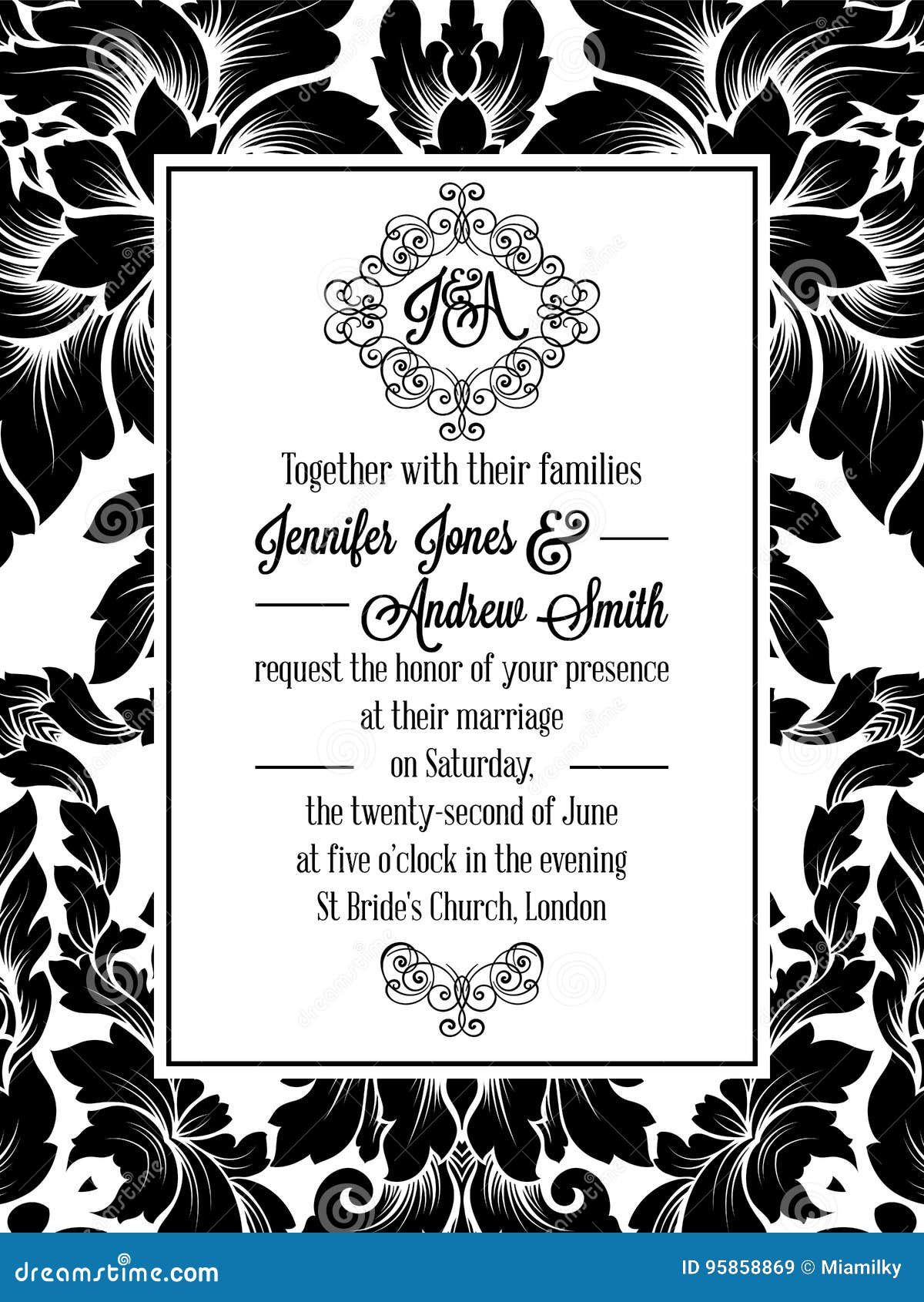 Damask Monogram Template
