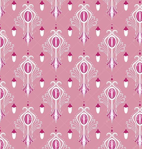 Damask pattern pink stock vector. Illustration of flower - 72873283