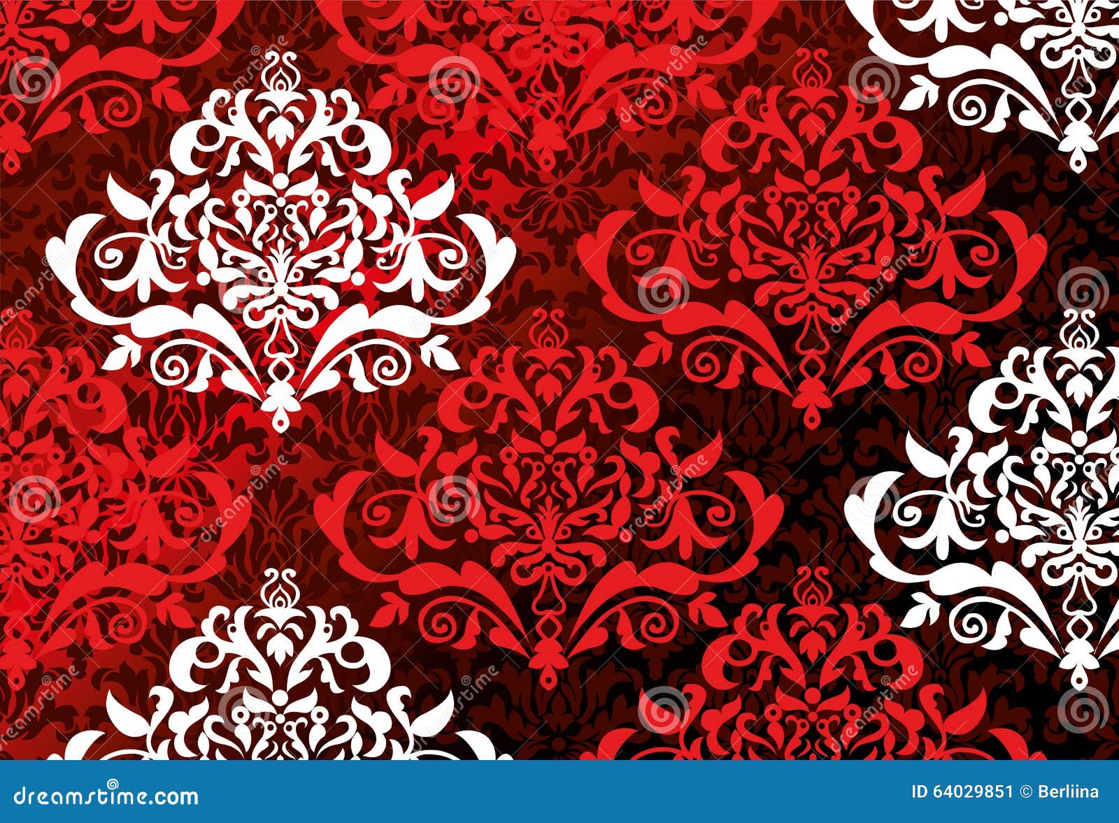Damask pattern stock illustration. Illustration of dark - 64029851