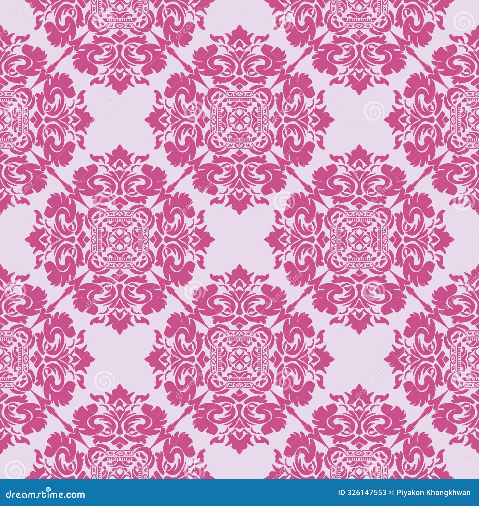 Damask Pattern Vector Ornate, Floral Designs Blend with for Creating ...