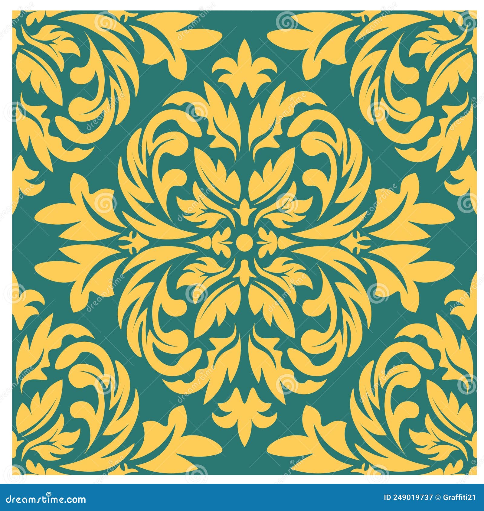 Damask Pattern in Vintage Style. Texture Backdrop. Seamless Floral ...