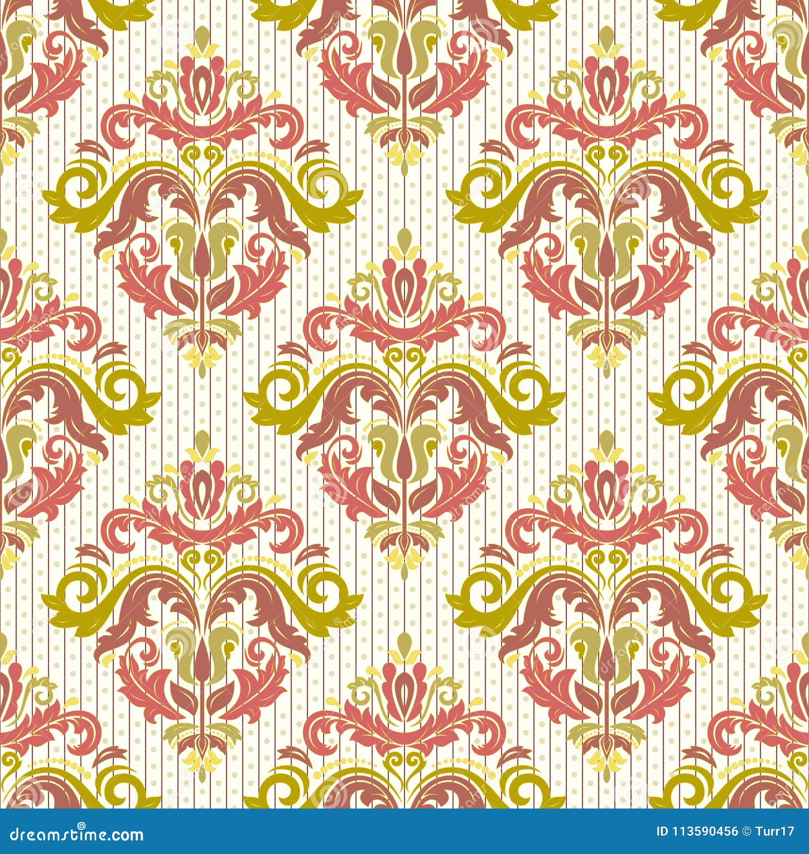 Damask Seamless Background stock illustration. Illustration of contour ...