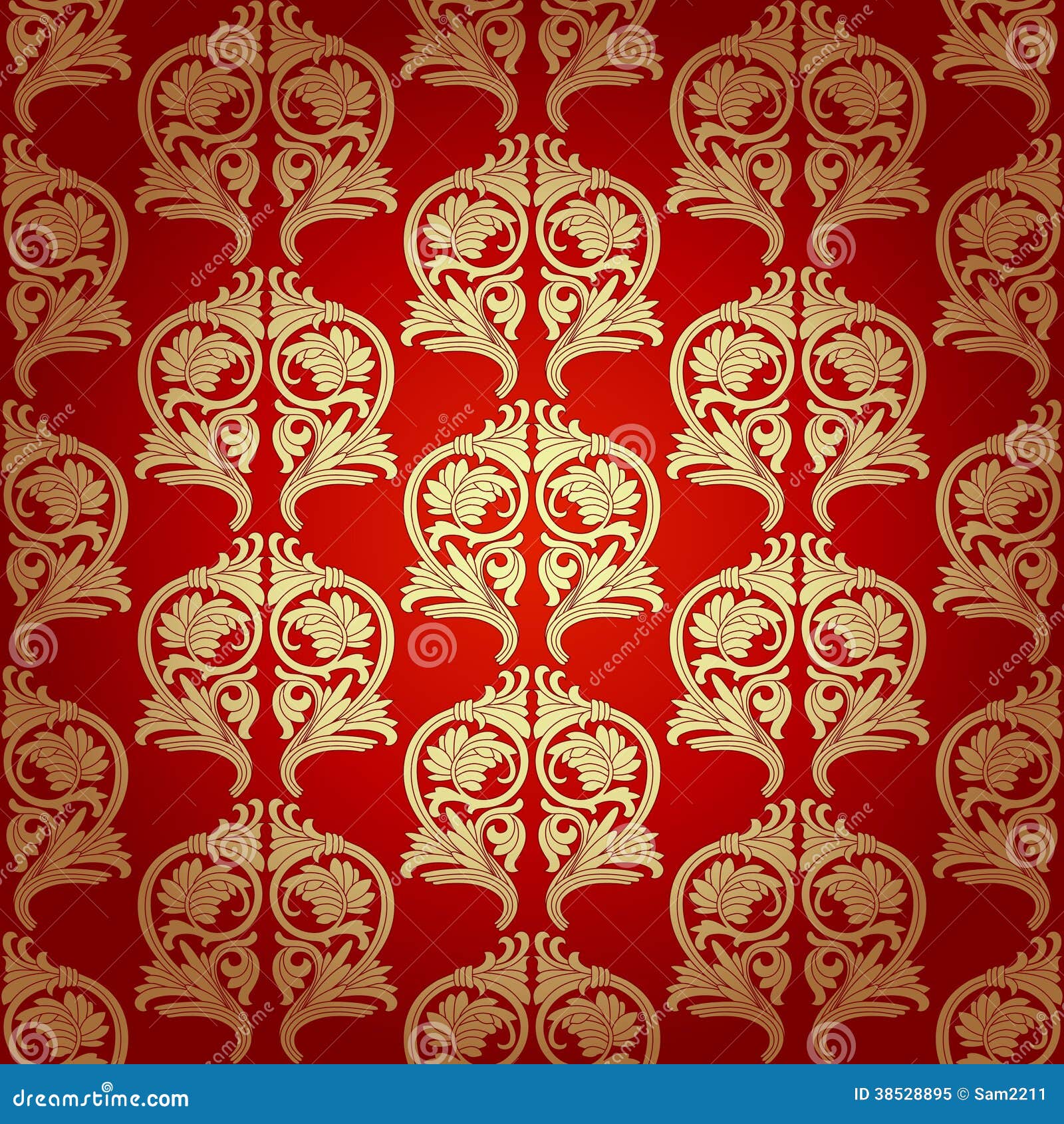 Damask Seamless with Baroque Ornaments. Stock Illustration ...