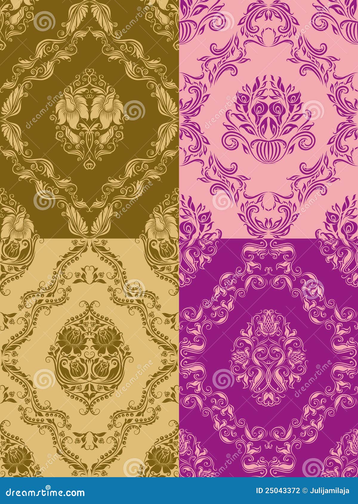 Damask Seamless Floral Pattern Stock Vector - Illustration of decor ...