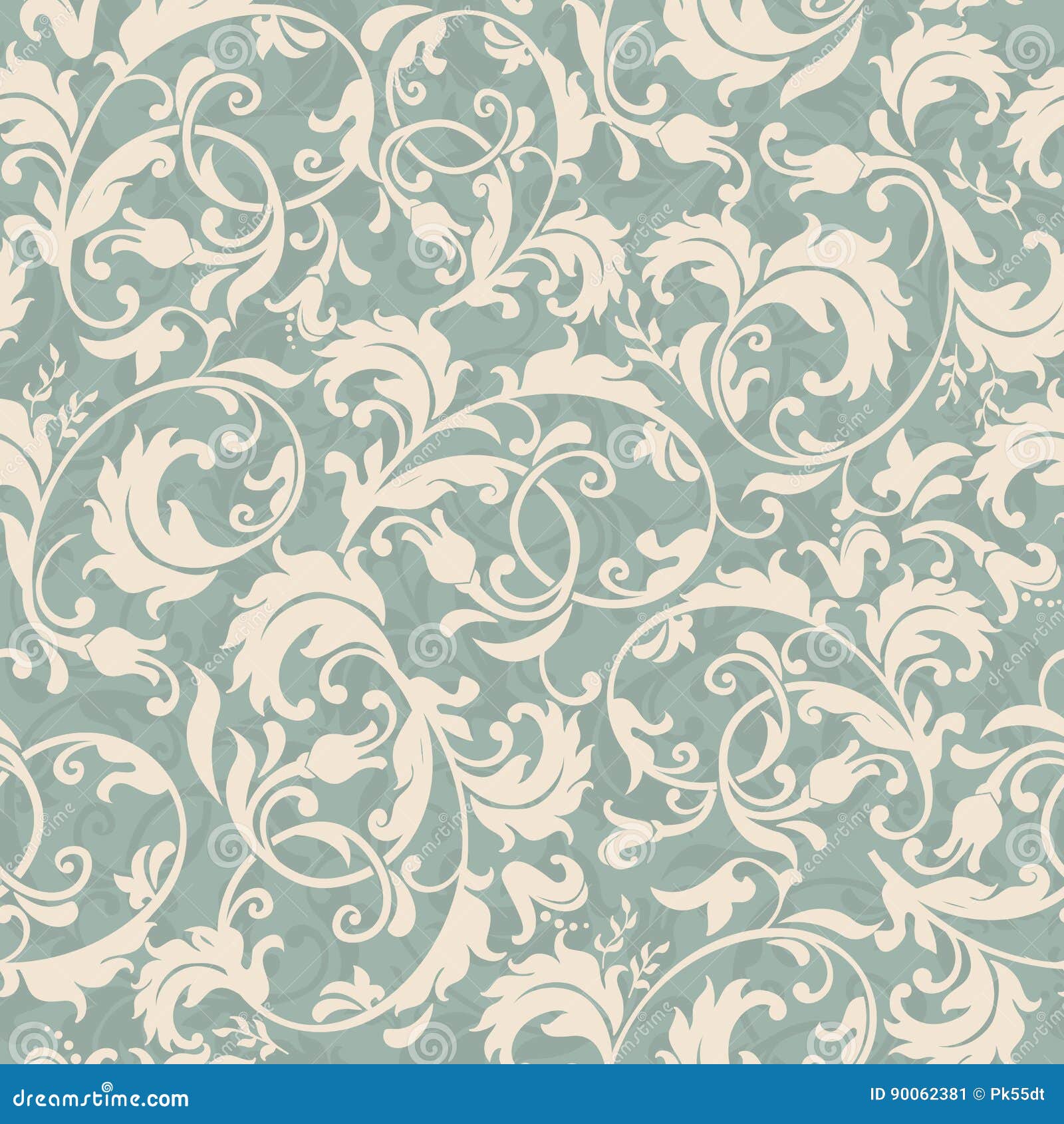 Damask Seamless Floral Pattern Background Stock Vector - Illustration ...