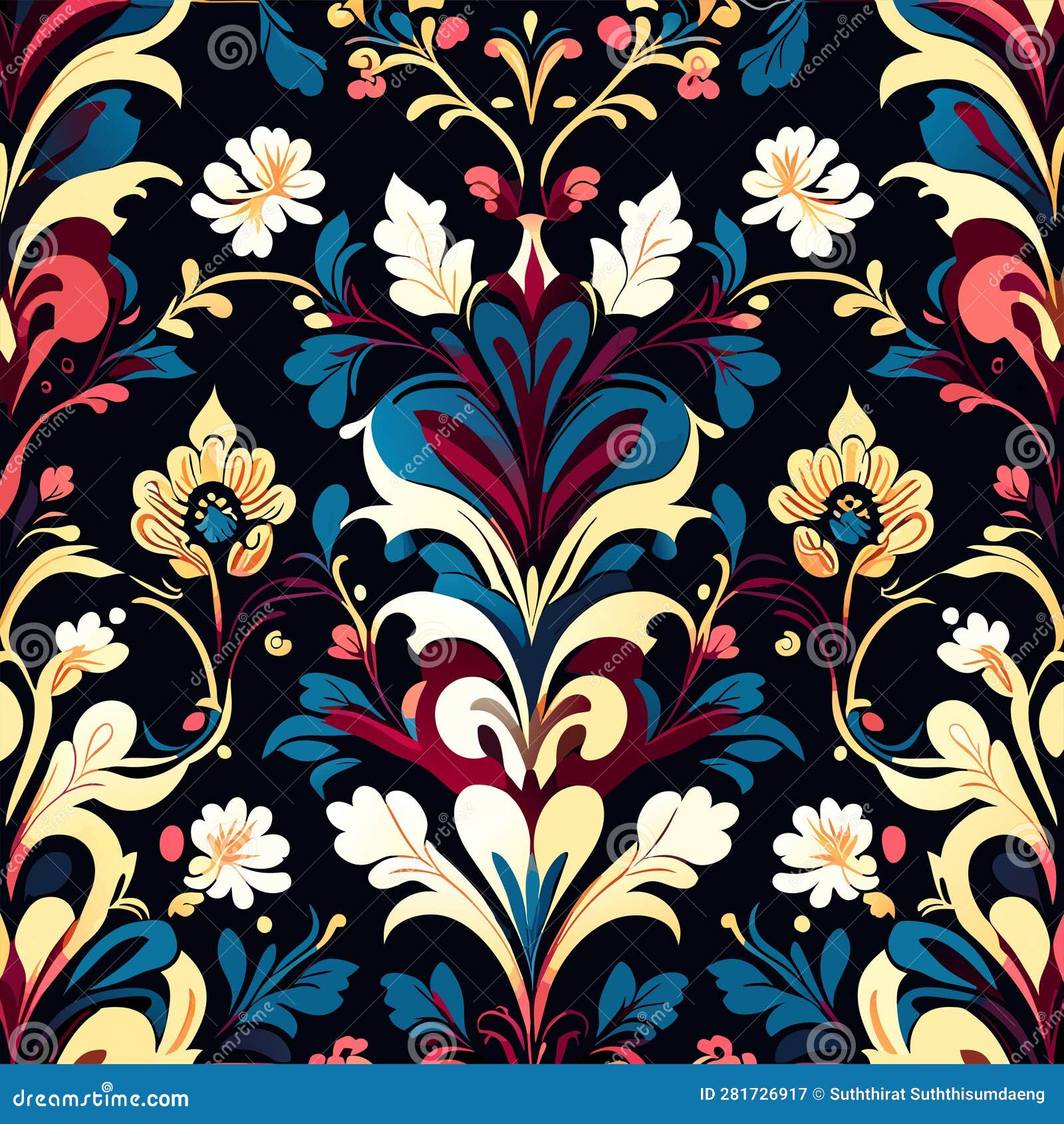 Damask Seamless Floral Pattern. Royal Wallpaper Stock Vector ...