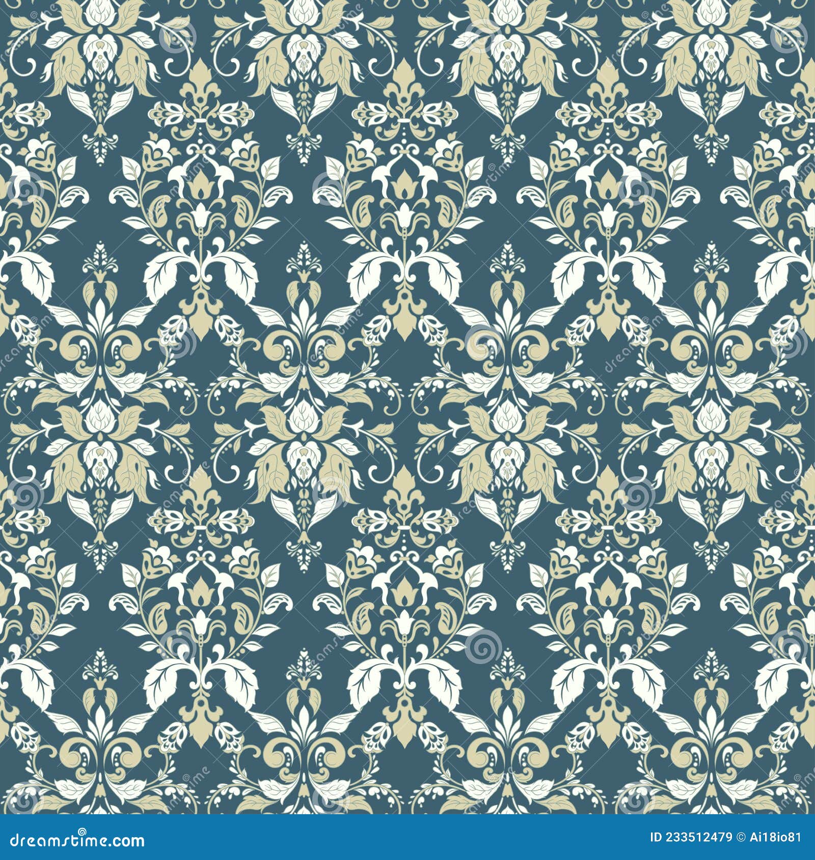 Damask Seamless Floral Pattern. Seamless Vector Wallpapers. Stock ...