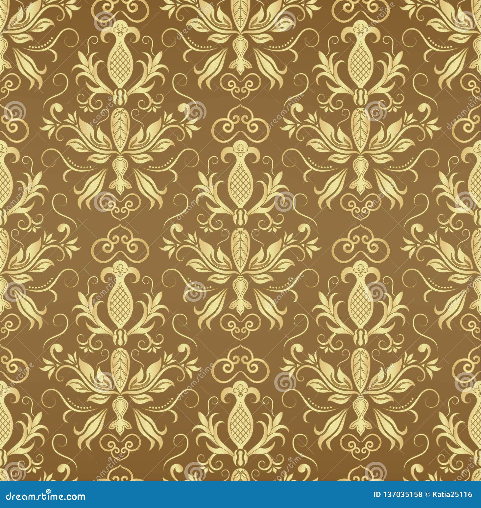 Seamless Background in the Style of Damascus Stock Vector ...