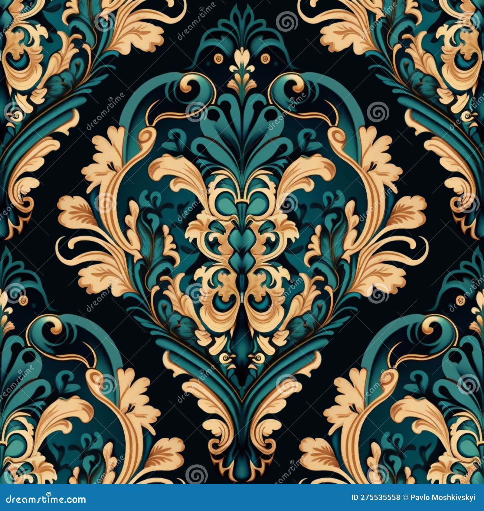 Elegant Ornament in Baroque, Rococo, Renaissance Style. Background with ...